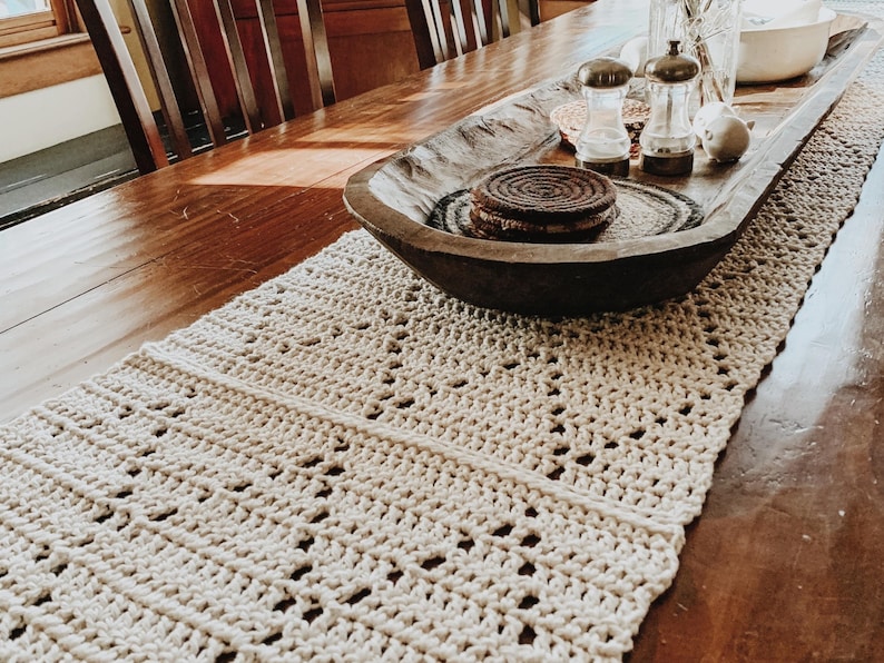 CROCHET PATTERN ⨯ Lattice Table Runner by Fiction + Fibers, Beginner ...