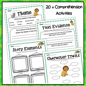 Lion and the Mouse (aesop's Fable) Reading Comprehension Activities 1st ...