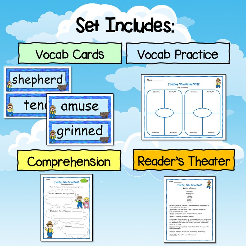 Aesop's Fables Printable Books Reading Comprehension BUNDLE 1st Grade ...