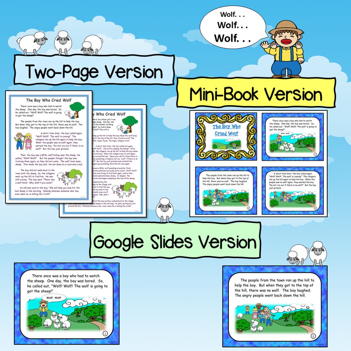 Aesop's Fables Printable Books Reading Comprehension - Etsy