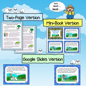 Aesop's Fables Printable Books Reading Comprehension BUNDLE 1st Grade ...
