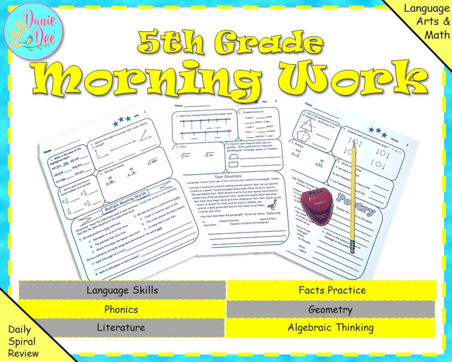 5th Grade Fifth Grade Daily Spiral Review Morning Work Home Learning ...