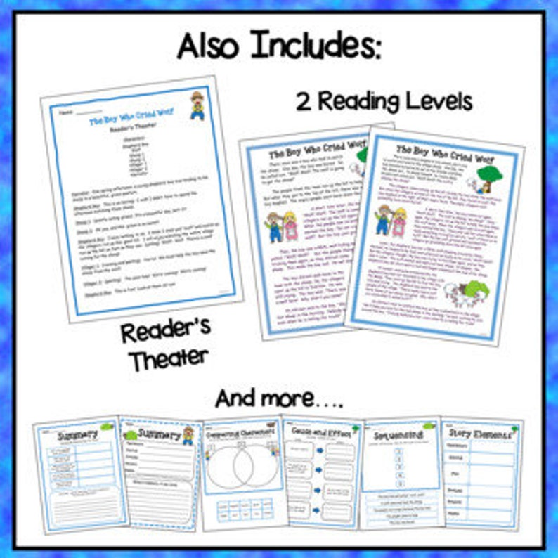 The Boy Who Cried Wolf aesop's Fable Reading Comprehension Activities ...