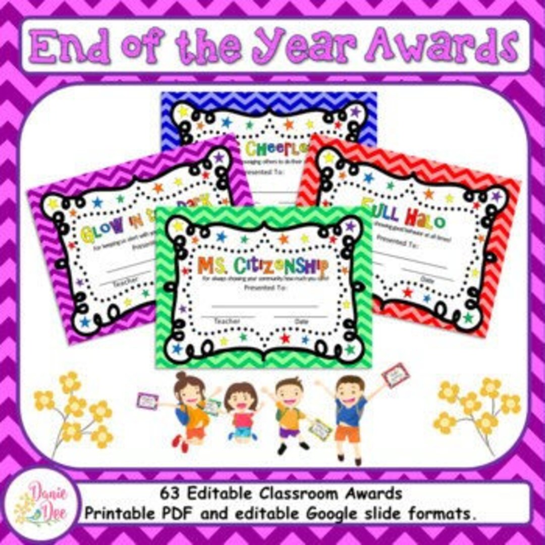 Editable End of Year Superlative Awards: Printable Classroom Awards ...