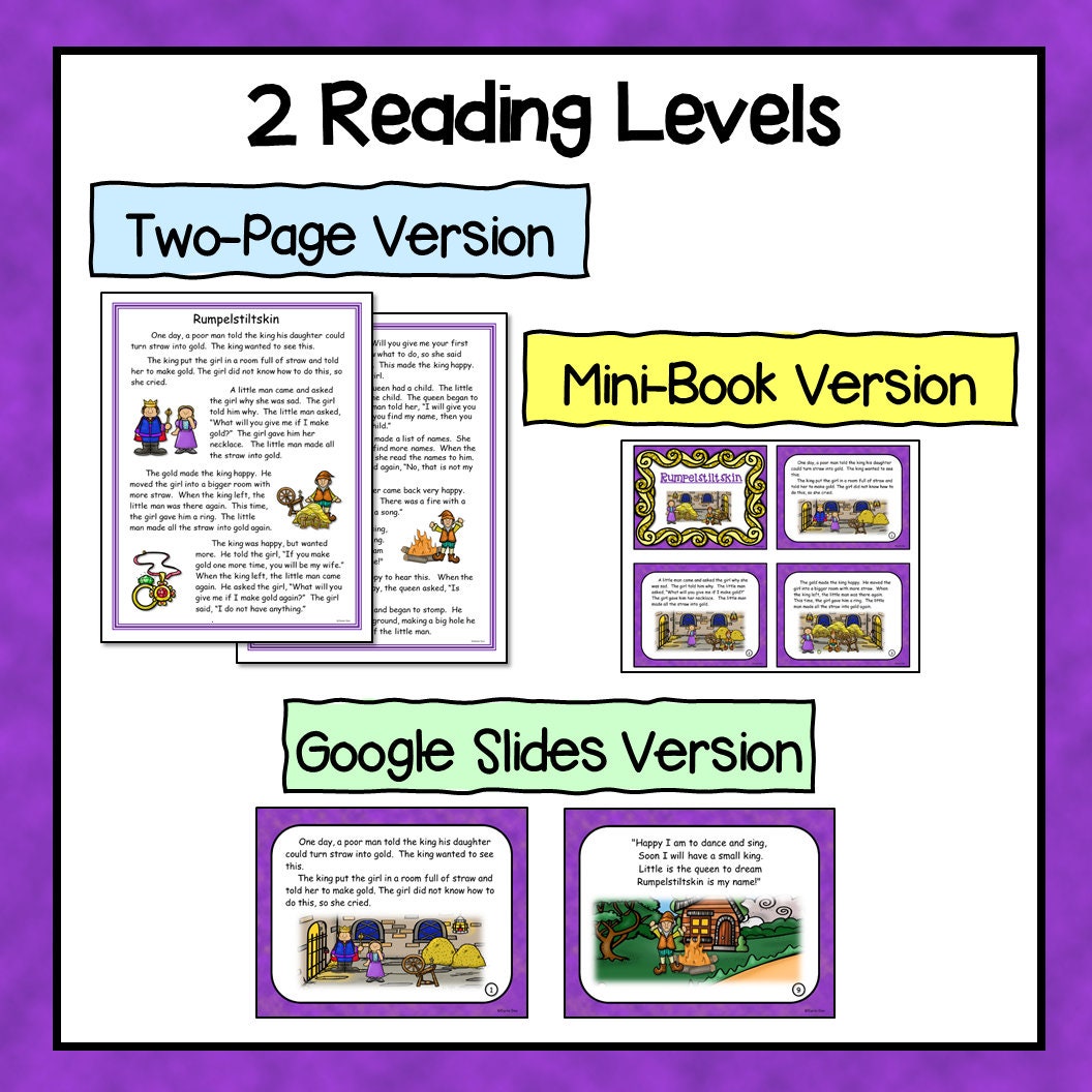 Rumplestiltskin (fairy Tales) Reading Comprehension Activities 2nd ...