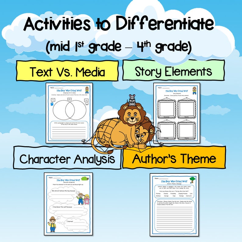 Aesop's Fables Printable Books Reading Comprehension BUNDLE 1st Grade ...