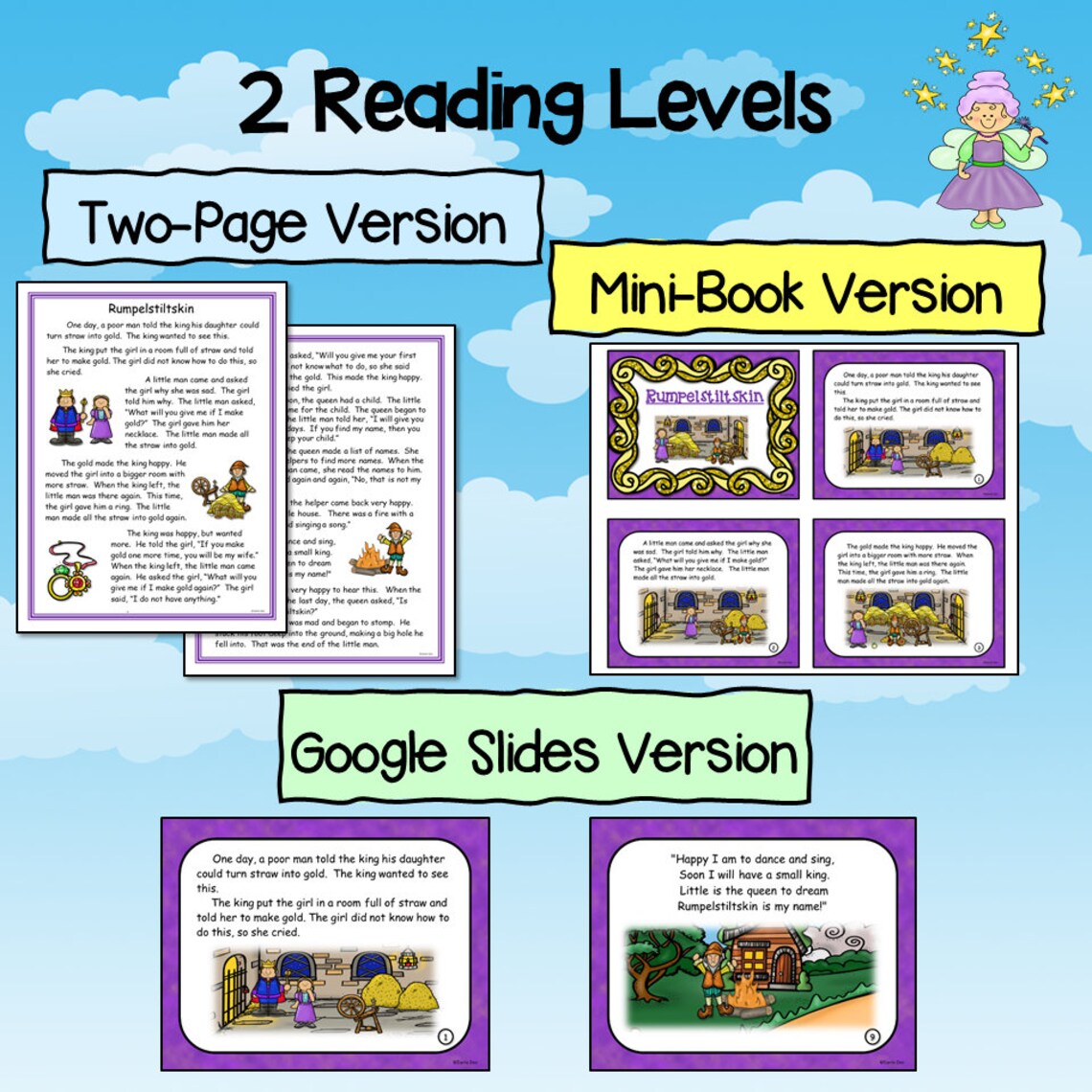 Fairy Tales Printable Books Reading Comprehension BUNDLE 1st Grade 2nd ...