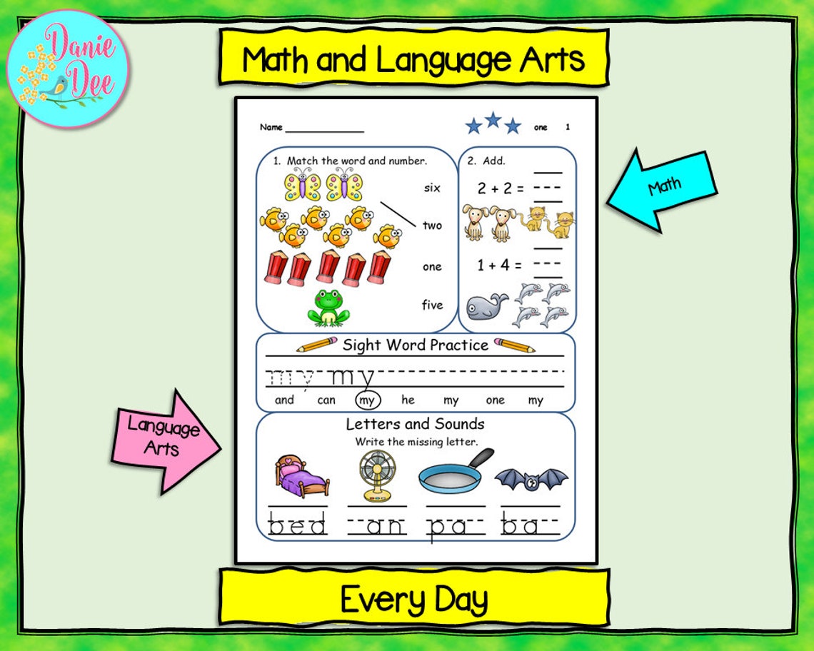 1st Grade First Grade Daily Spiral Review Worksheets Morning Work Home ...