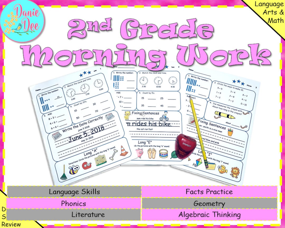 3rd Quarter - 2nd Grade Daily Spiral Review Worksheets Morning Work ...