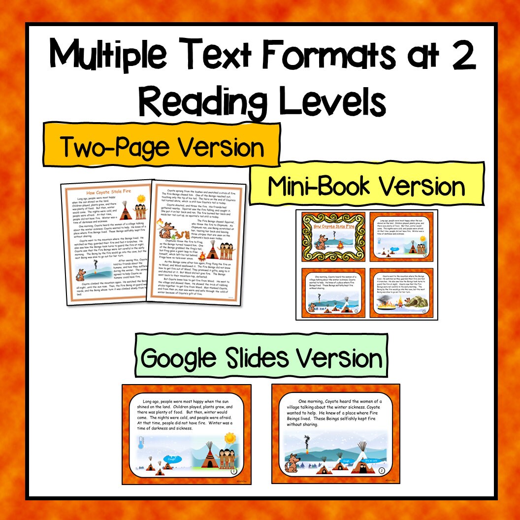 How Coyote Stole Fire (native American Folktales) Reading Comprehension ...