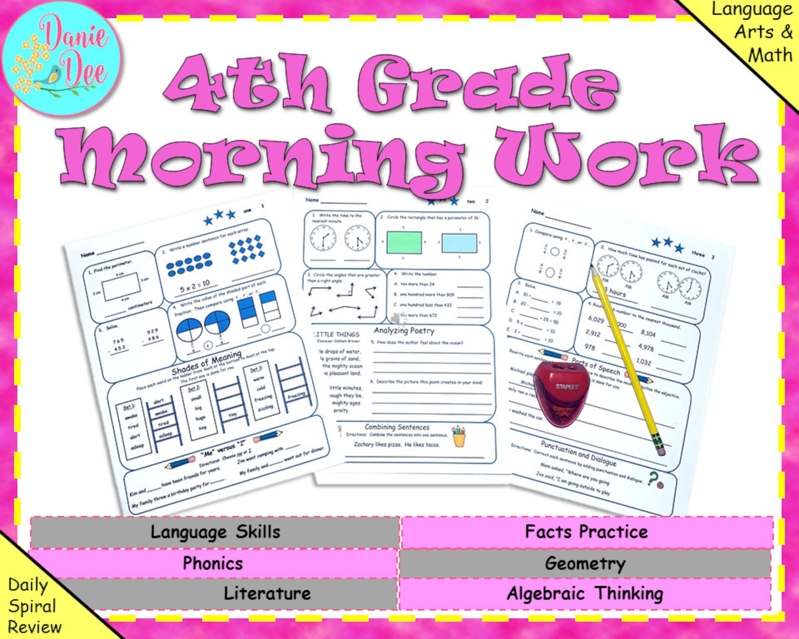 2nd Quarter 4th Grade Fourth Grade Daily Spiral Review Morning Work ...