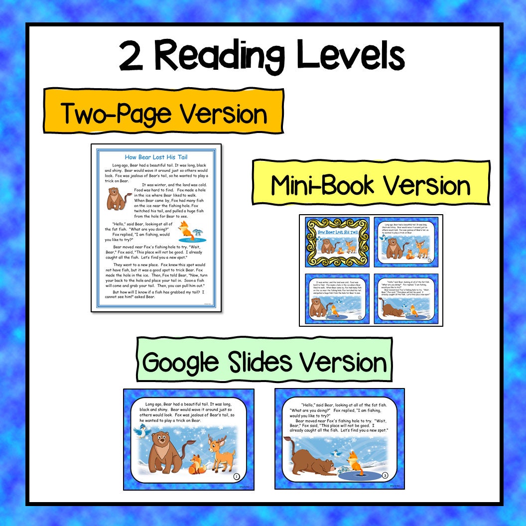 How Bear Lost His Tail: Native American Folktale Reading Activities ...