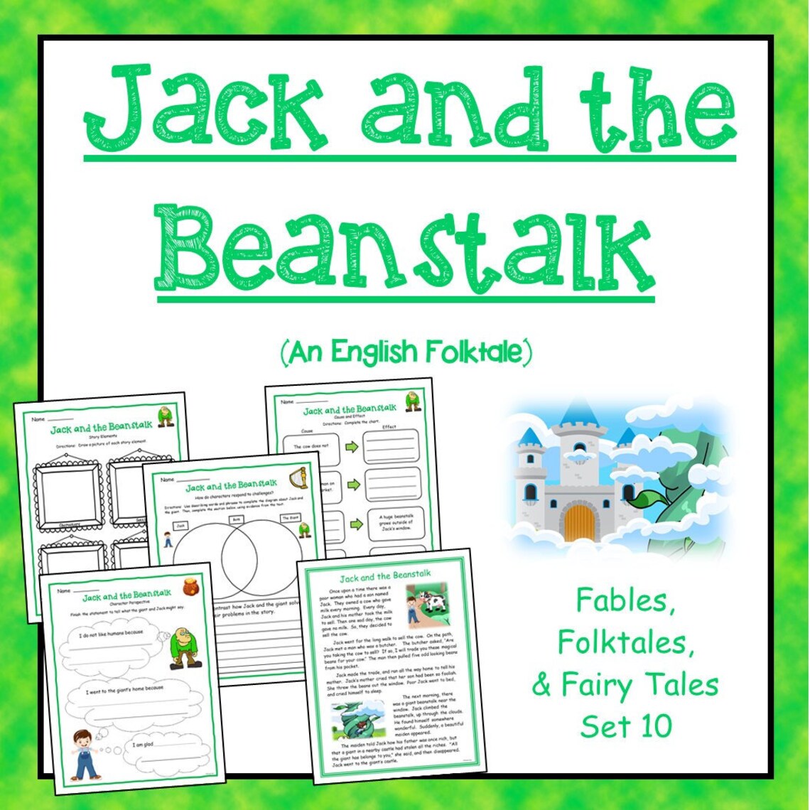 Jack and the Beanstalk (fairy Tales) Reading Comprehension Activities ...