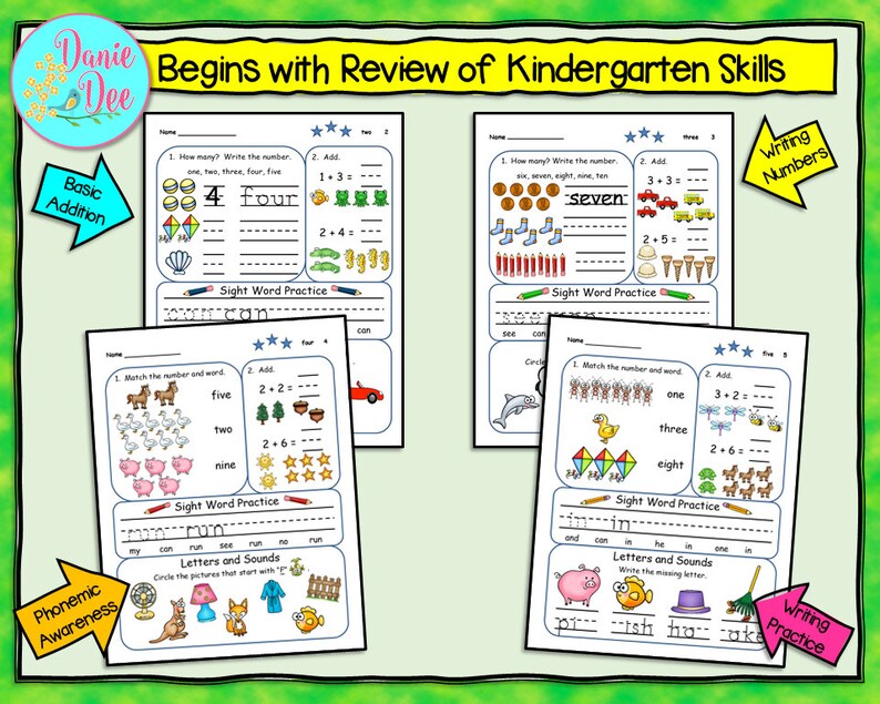 1st Grade First Grade Daily Spiral Review Worksheets Morning Work Home ...