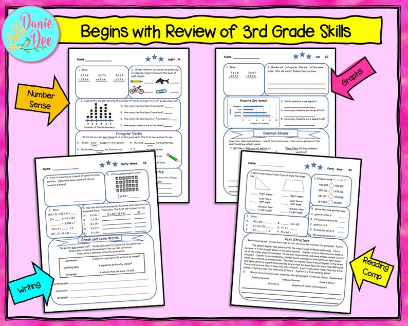 3rd Quarter - 4th Grade Fourth Grade Daily Spiral Review Morning Work ...