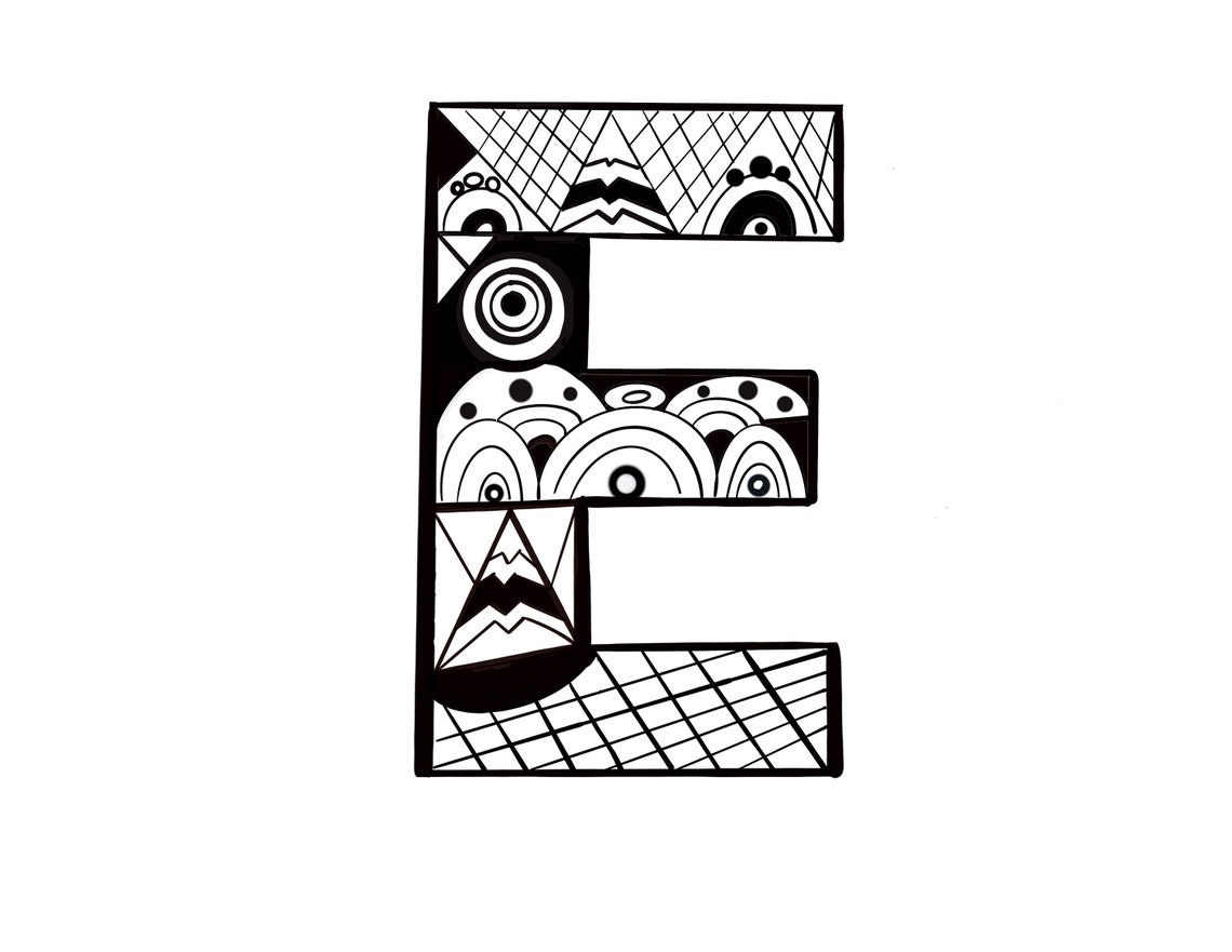 Letter E-printable Instant Download Coloring Page - Etsy
