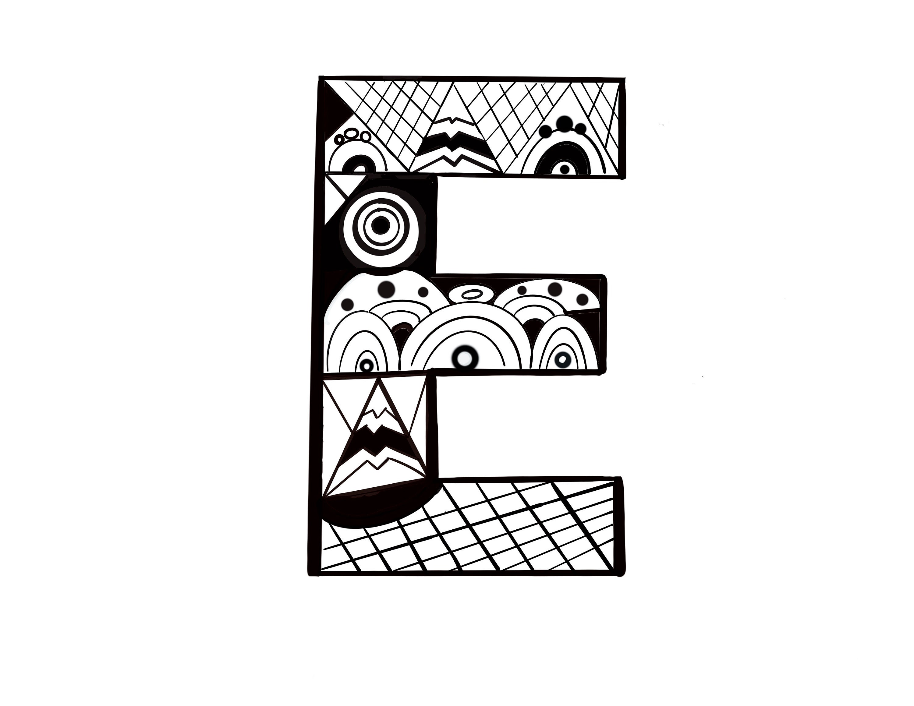 Letter E-printable Instant Download Coloring Page - Etsy