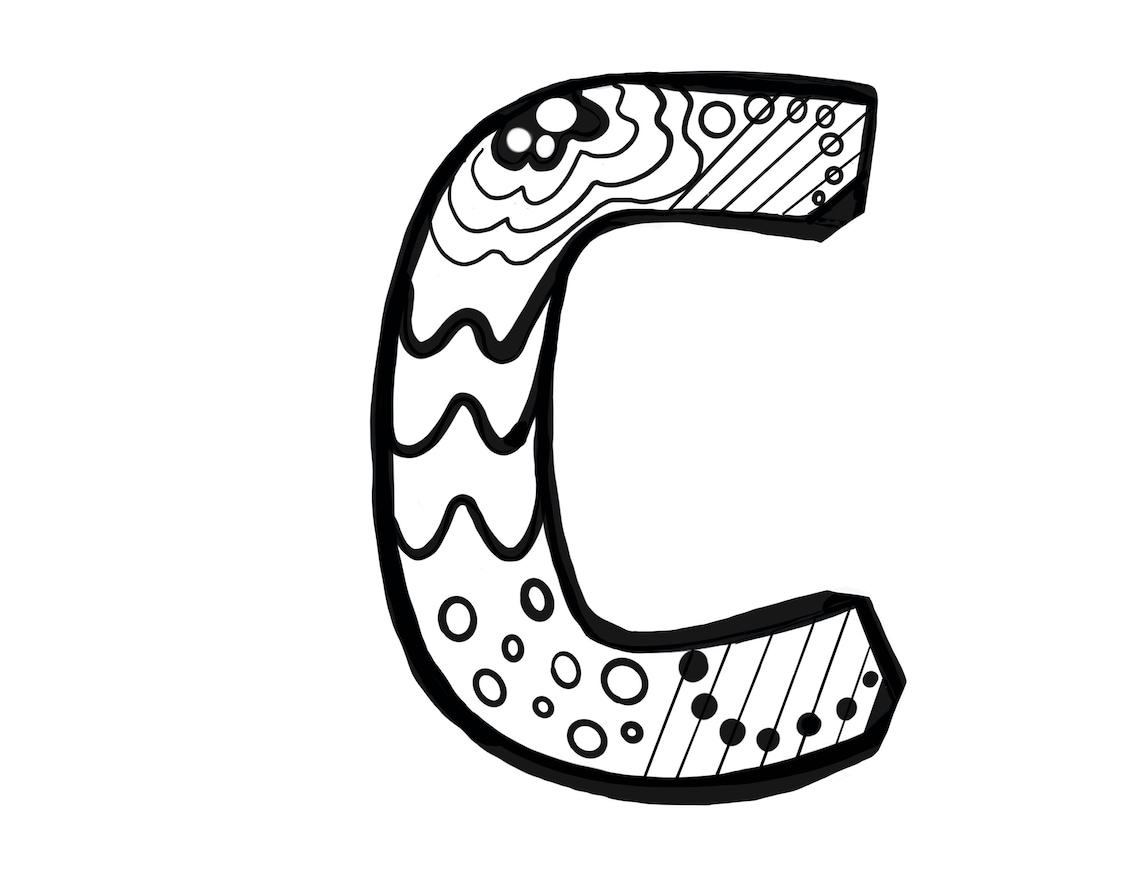 Letter C-printable Instant Download Coloring Page - Etsy