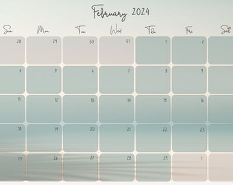 2024 Minimalist Calendar Printable 2024 Calendar Simplistic Calendar ...
