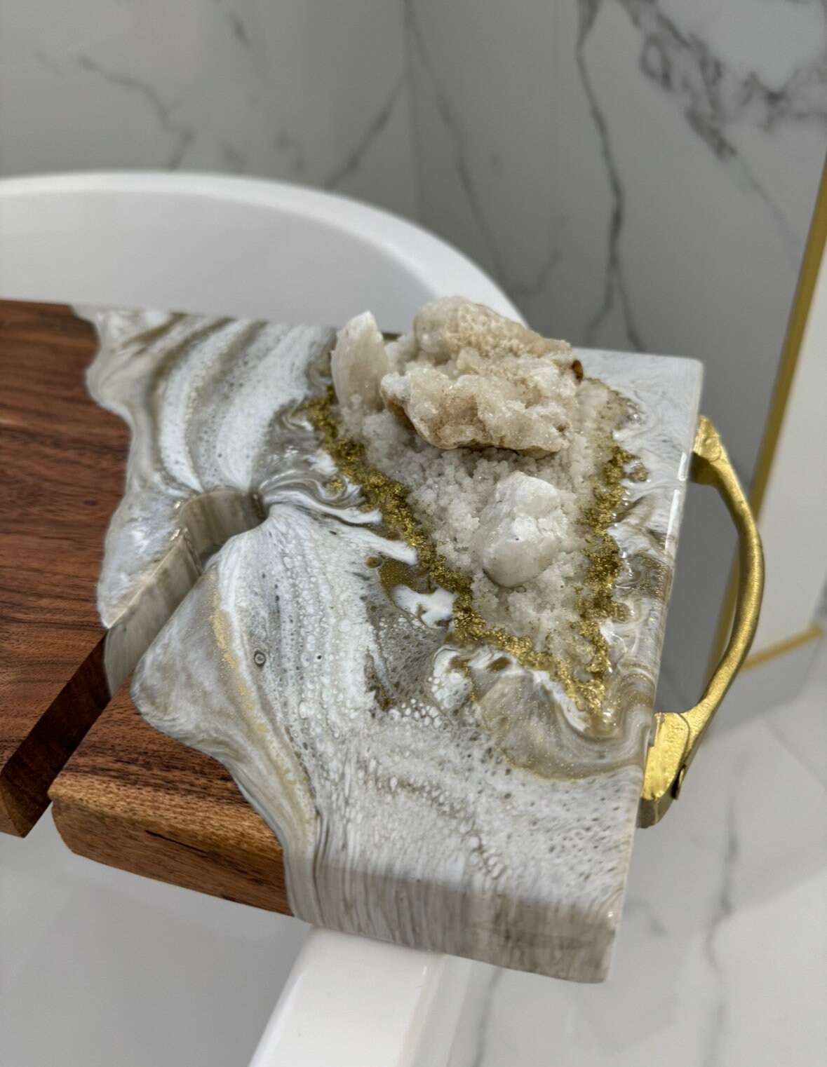 Bathtub Tray Epoxy Bath Caddy Wood Bath Board Bathroom Decor - Etsy