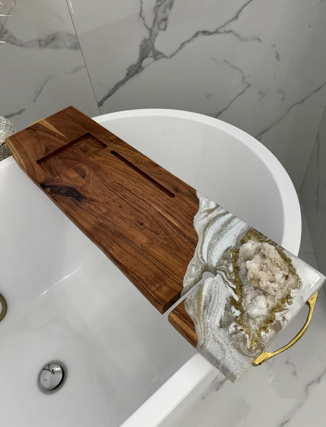 Bathtub Tray Epoxy Bath Caddy Wood Bath Board Bathroom Decor - Etsy
