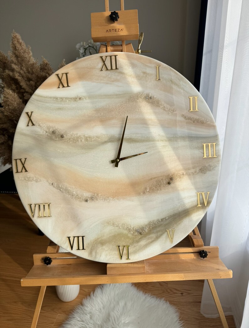 Resin Clocks for Wall, Unique Resin Art Clock, Large Epoxy Wall Clock ...