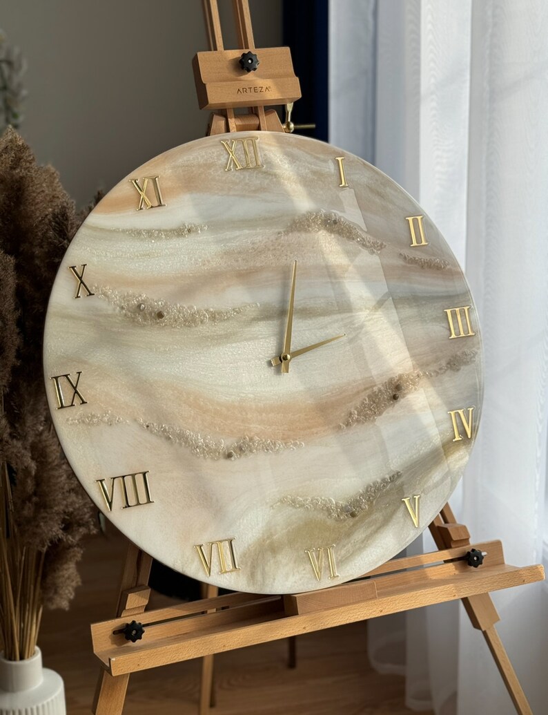 Resin Clocks for Wall, Unique Resin Art Clock, Large Epoxy Wall Clock ...