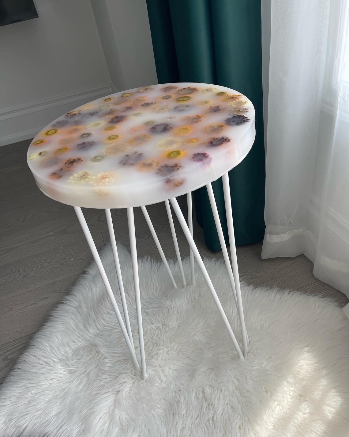 Epoxy Table With Real Pressed Flowers / Resin Table / Coffee Table ...