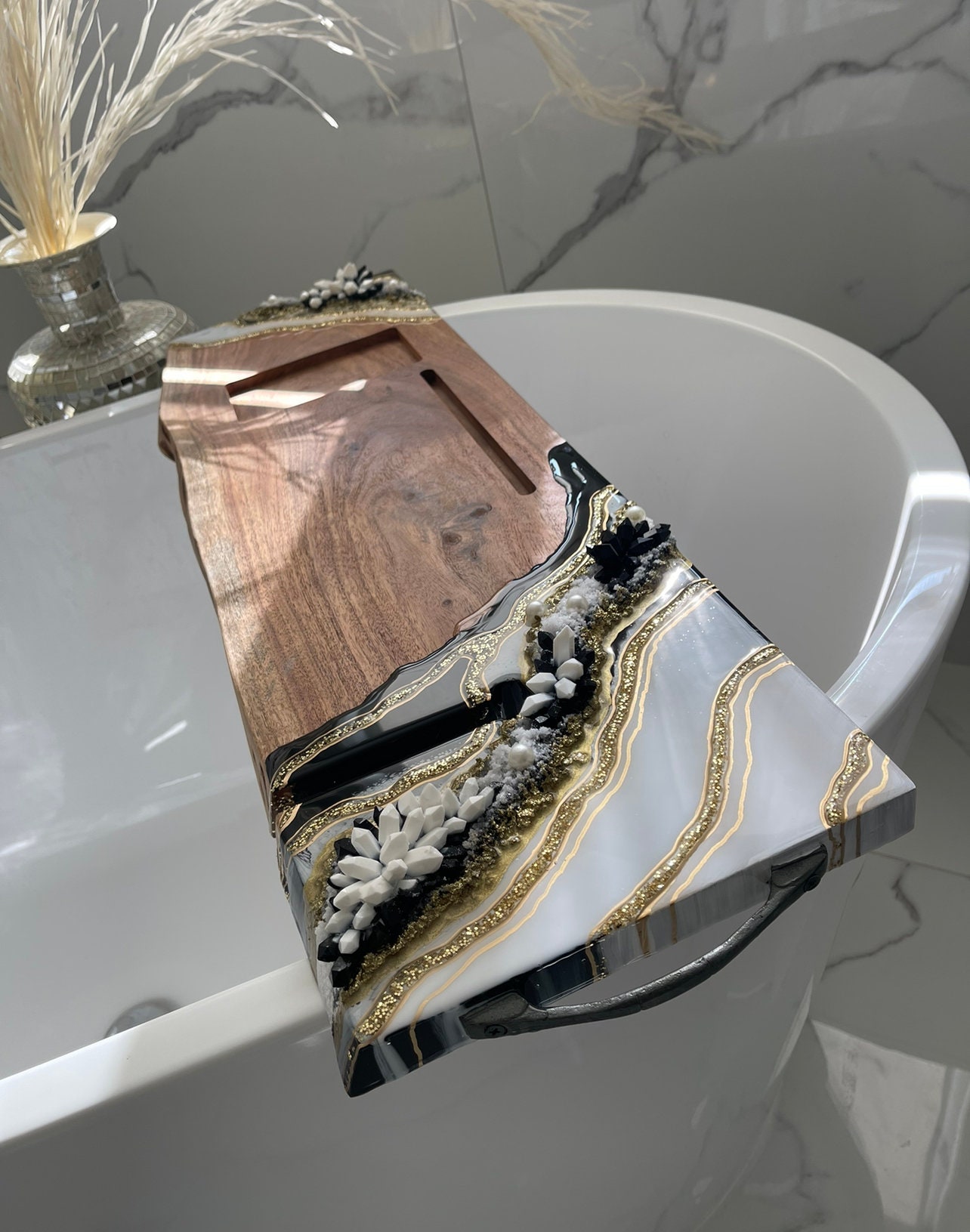 Bathtub Tray Epoxy Bath Caddy Wood Bath Board Bathroom Decor - Etsy
