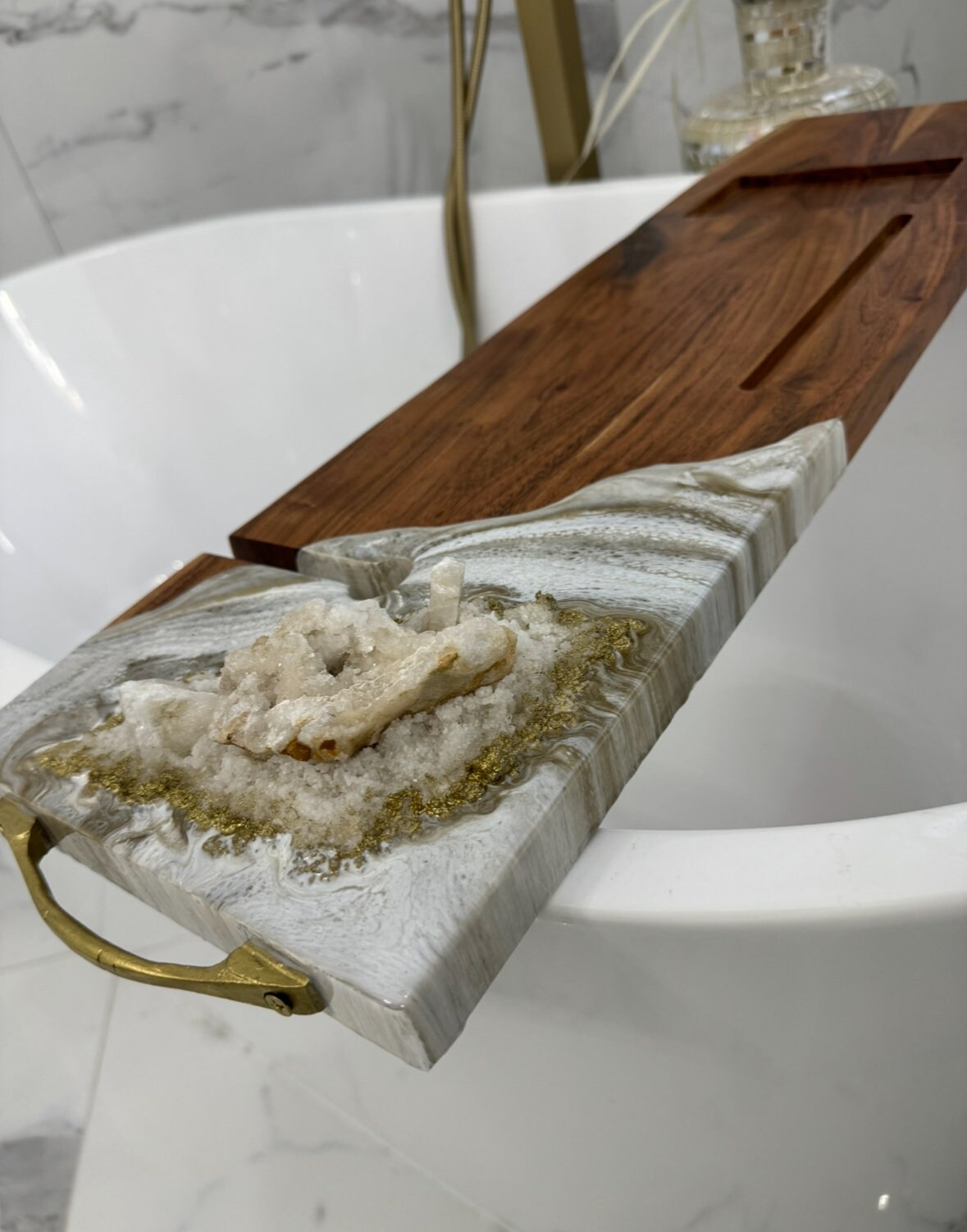 Bathtub Tray Epoxy Bath Caddy Wood Bath Board Bathroom Decor - Etsy