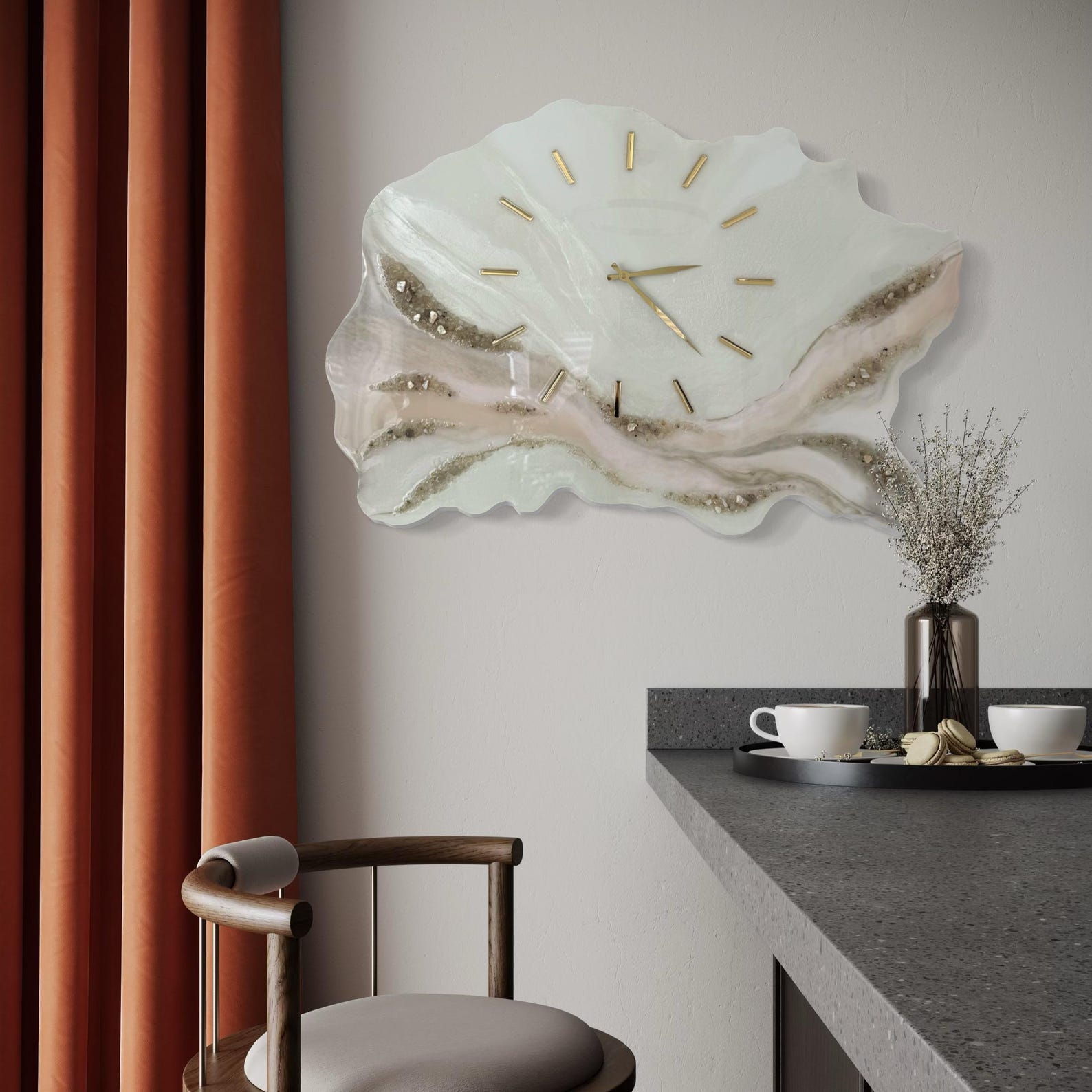 Resin Clocks for Wall, Unique Resin Art Clock, Large Epoxy Wall Clock ...