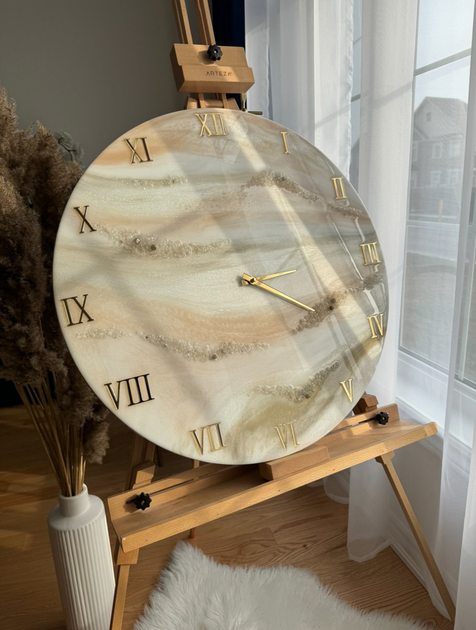 Resin Clocks for Wall, Unique Resin Art Clock, Large Epoxy Wall Clock ...