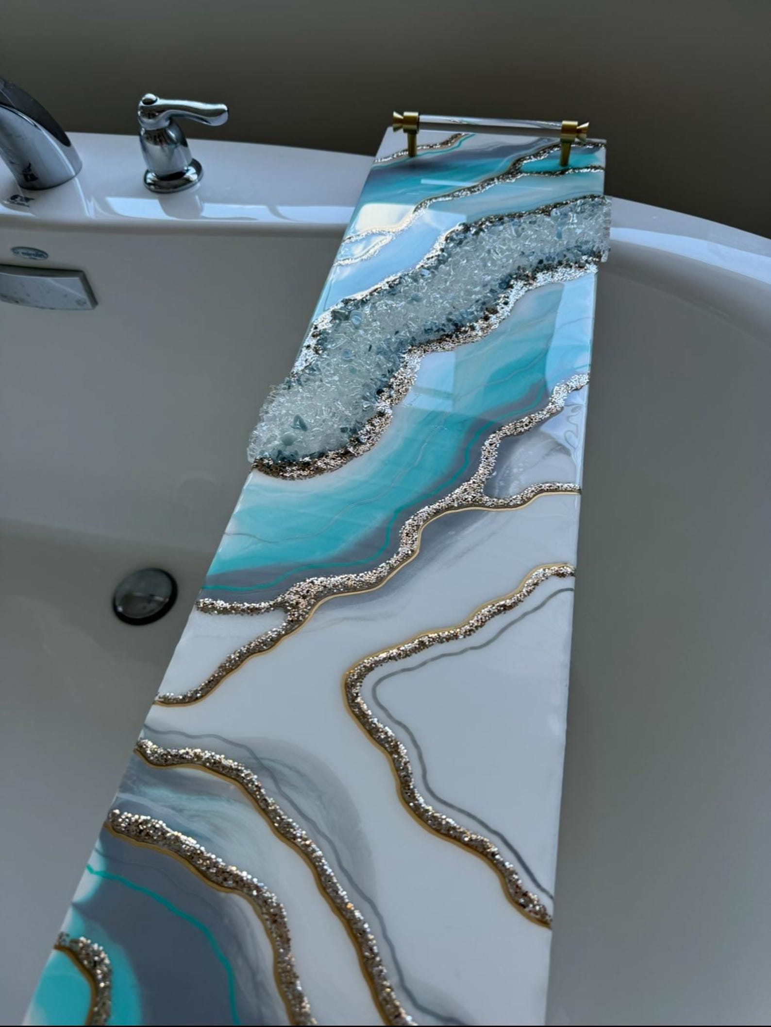 Epoxy Bathtub Tray: Wood Bath Caddy - Spa Bathroom Decor - Etsy