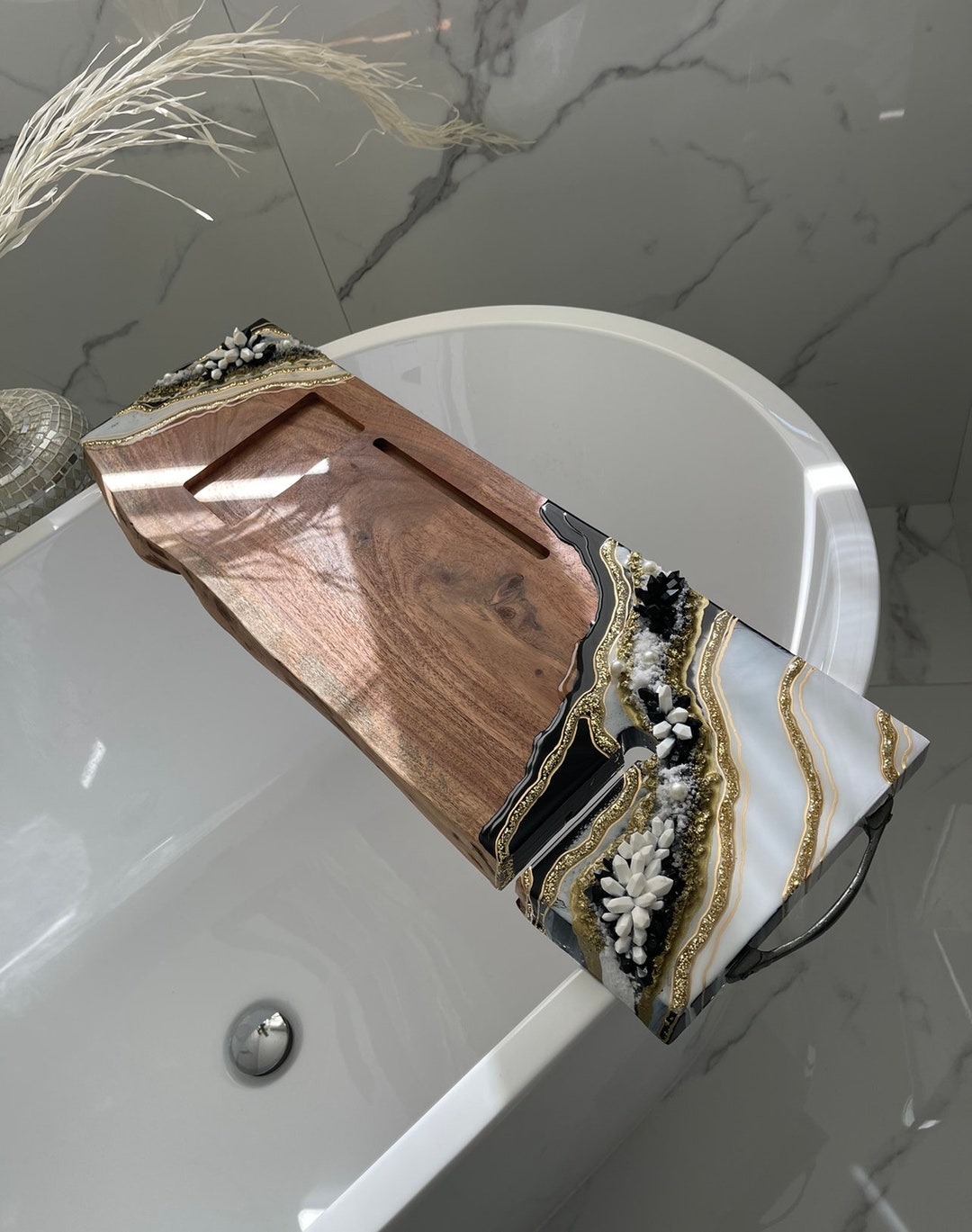 Bathtub Tray Epoxy Bath Caddy Wood Bath Board Bathroom Decor - Etsy
