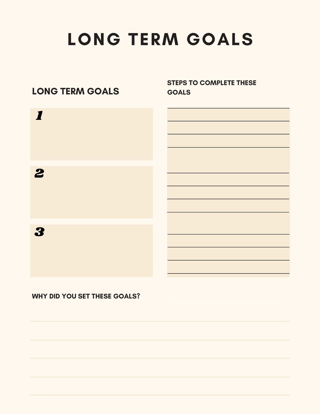 Long Term Goal Setting - Etsy