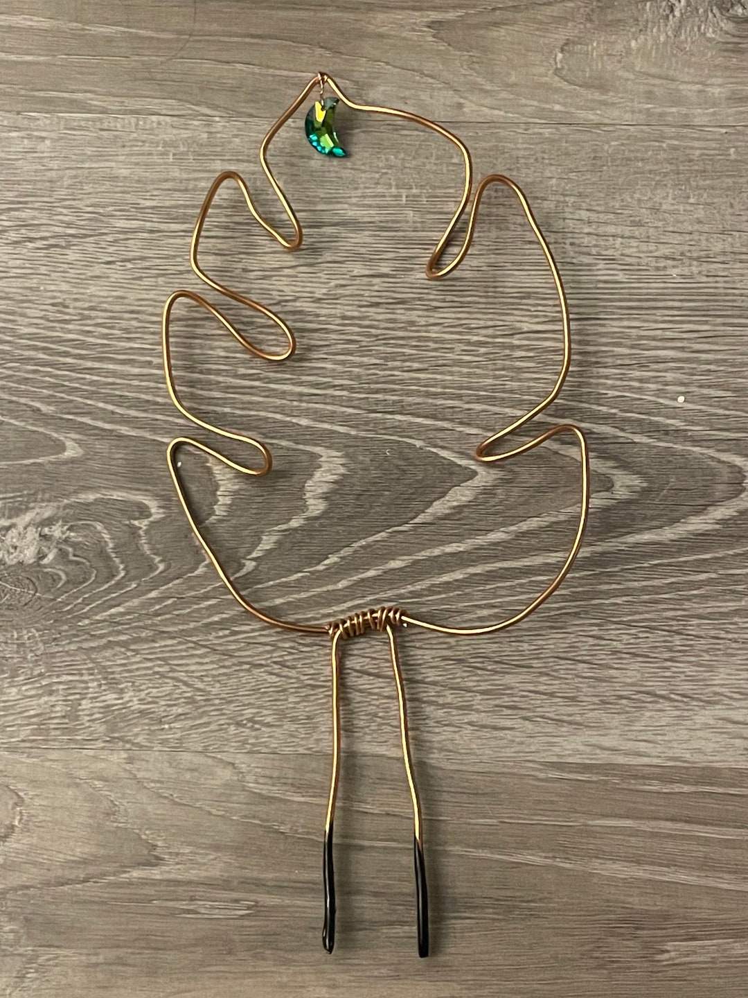 Monstera Copper Wire Trellis half Moon Crystal - Etsy