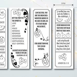 FRUIT of THE SPIRIT Book Marks Sunday School Lesson Church Coloring ...