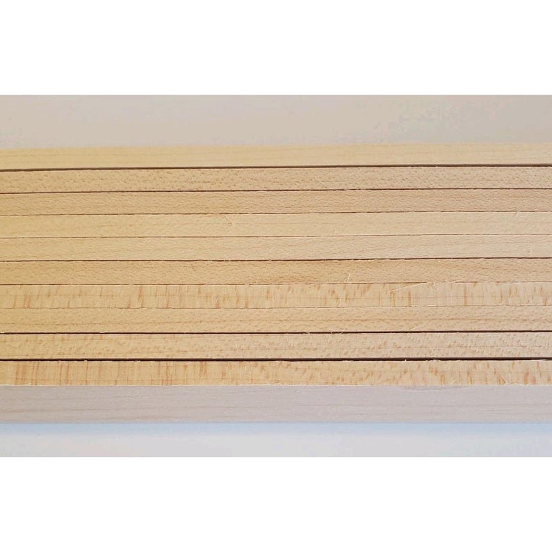 Lot of 10 Thin MAPLE Unfinished Lumber Wood Strips 12-3/4" X 1-3/8" X 3 ...