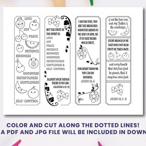 FRUIT of THE SPIRIT Book Marks Sunday School Lesson Church Coloring ...