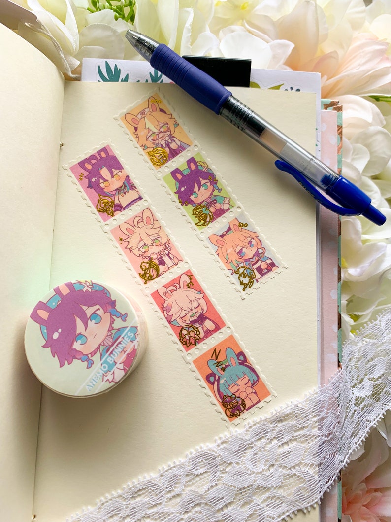 Genshin Gold Foil Stamp Washi Tape Animal Ears - Etsy
