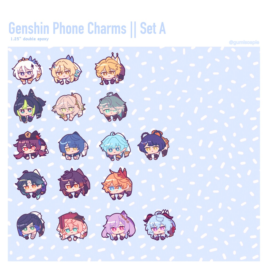 Genshin Smol Phone Charms Set A 1.25 Inch Acrylic Epoxy - Etsy