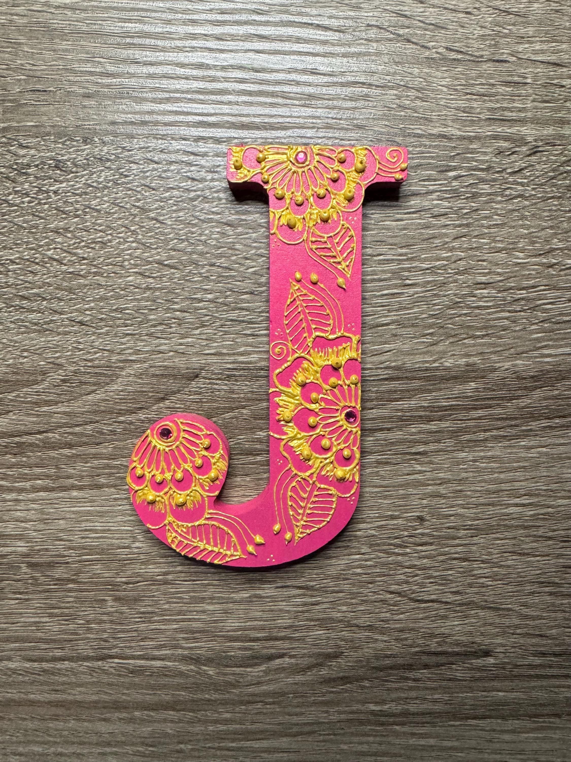 Henna Designed Mini Wooden Letters / Hand Painted / Decor / Wooden ...