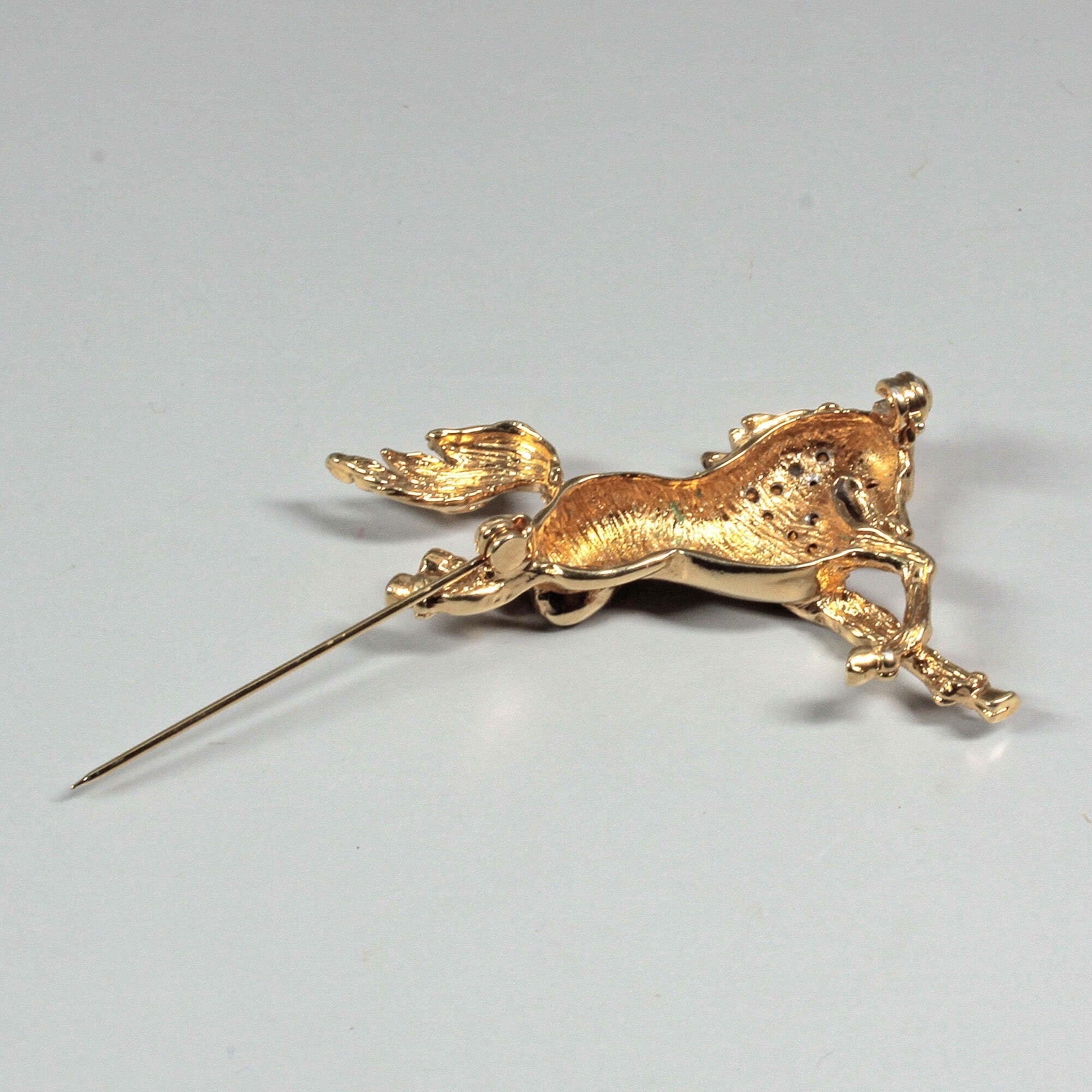 Vintage Gold Tone Horse Brooch Femme Men Golden Horse Memory Brooch ...