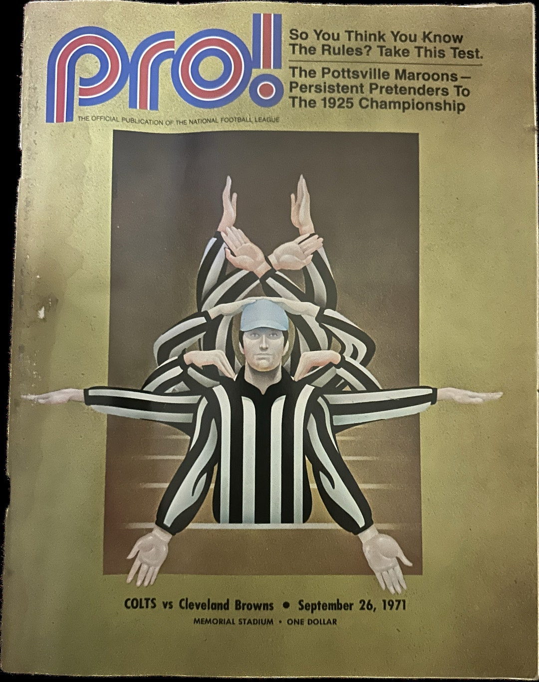 Vintage Pro Football Magazine September 26, 1971 Football Rules Test D ...