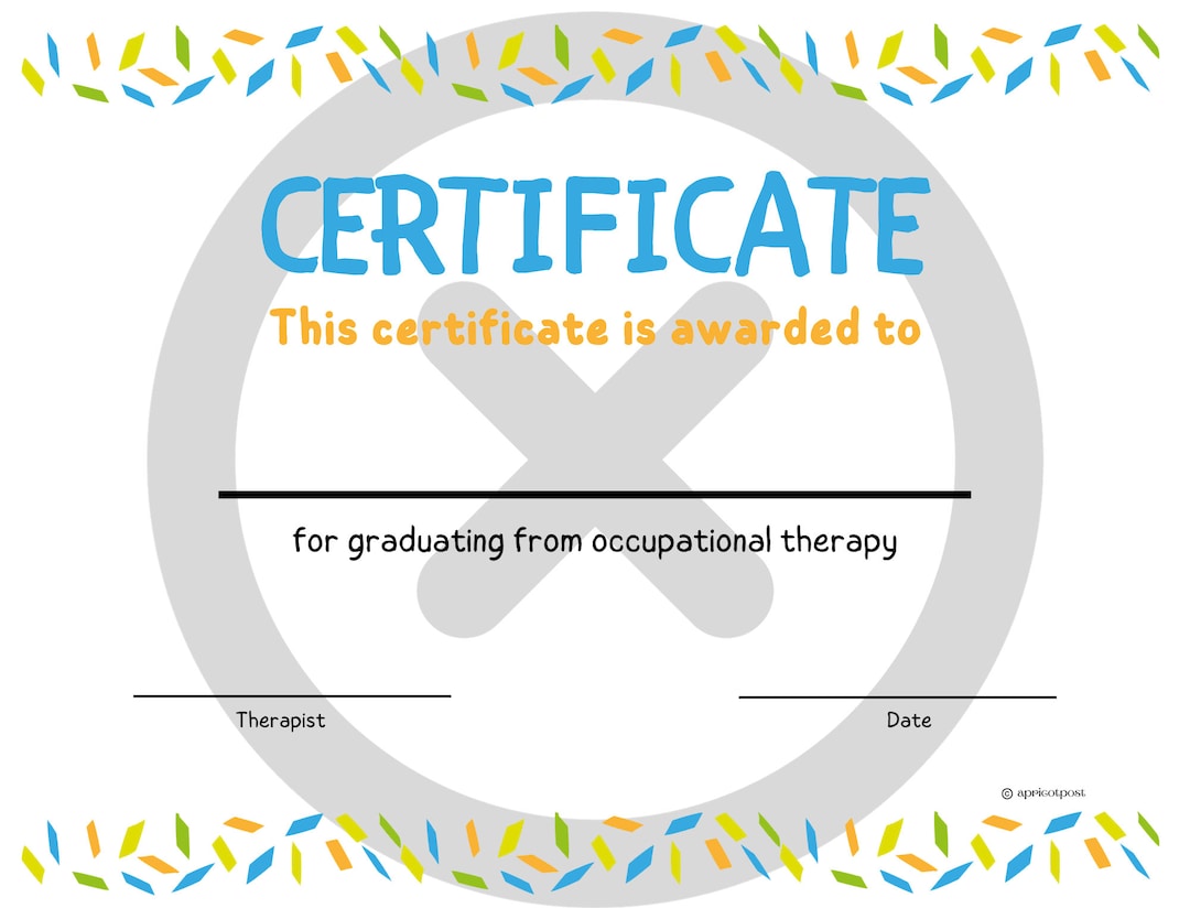 OT Graduation Certificate, Pediatrics - Etsy