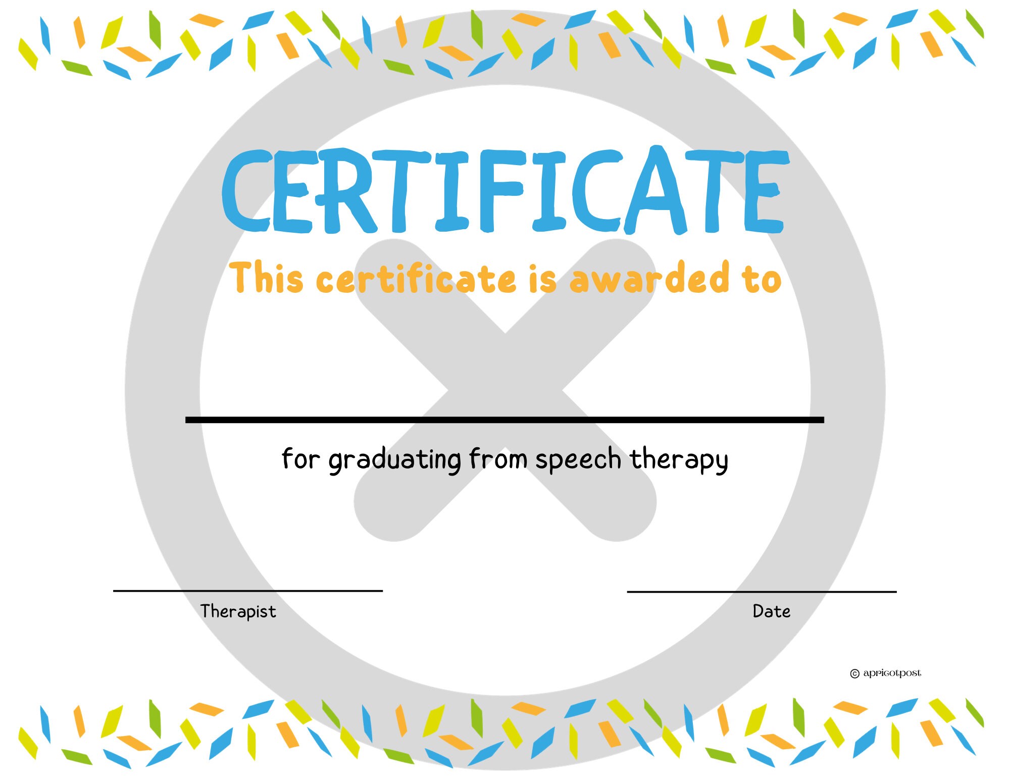 Speech Therapy Graduation Certificate