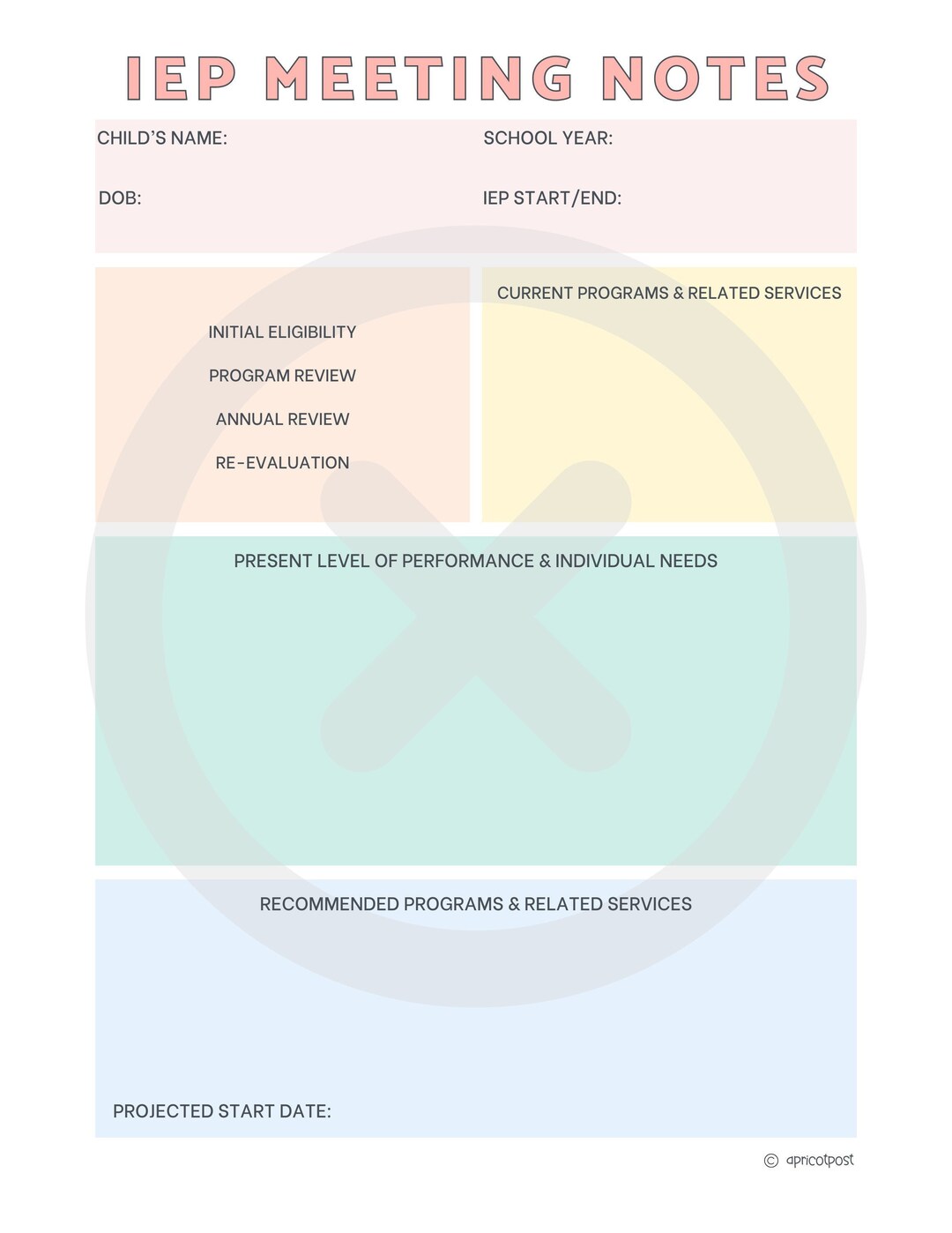 IEP Meeting Notes Tracker - Etsy