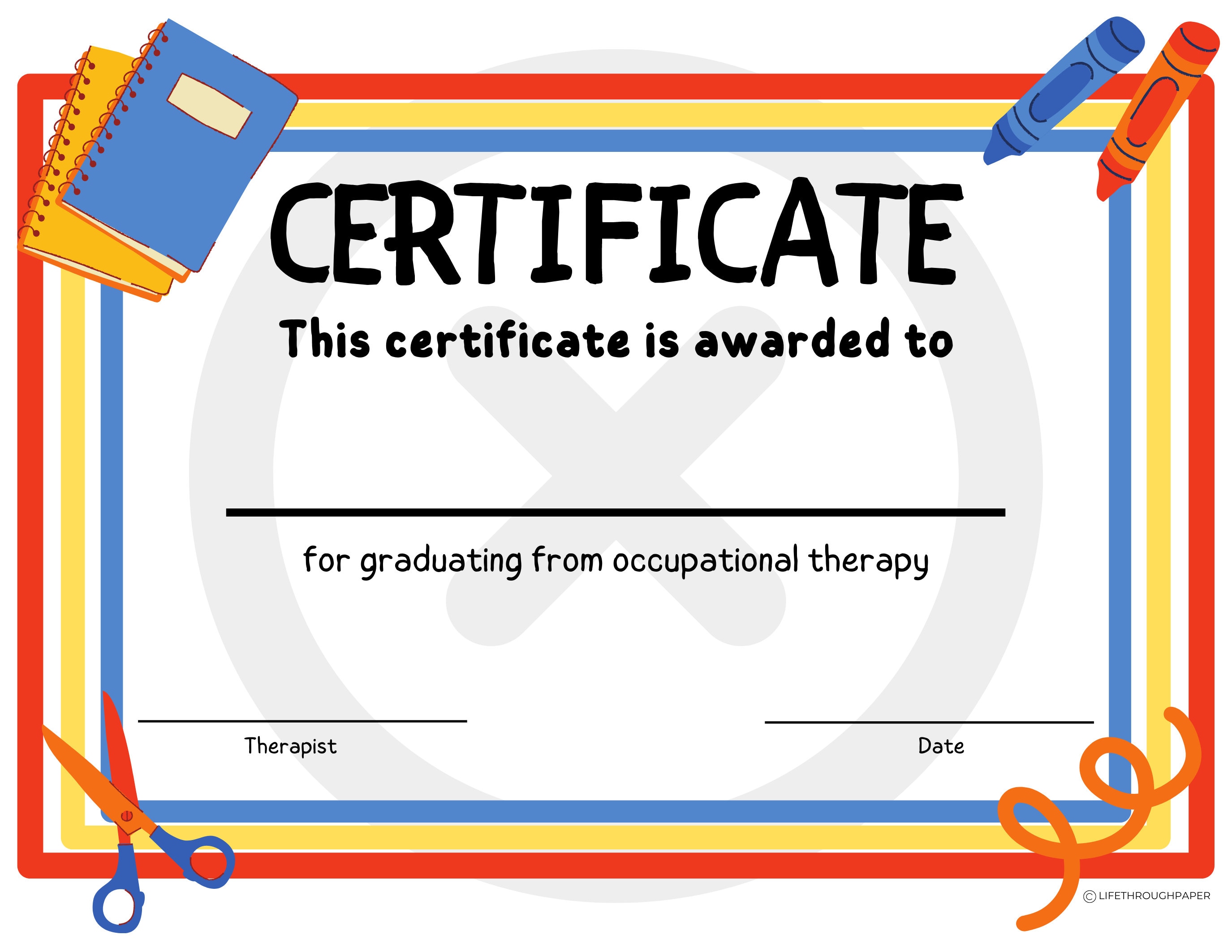 Occupational Therapy Certificate Outline