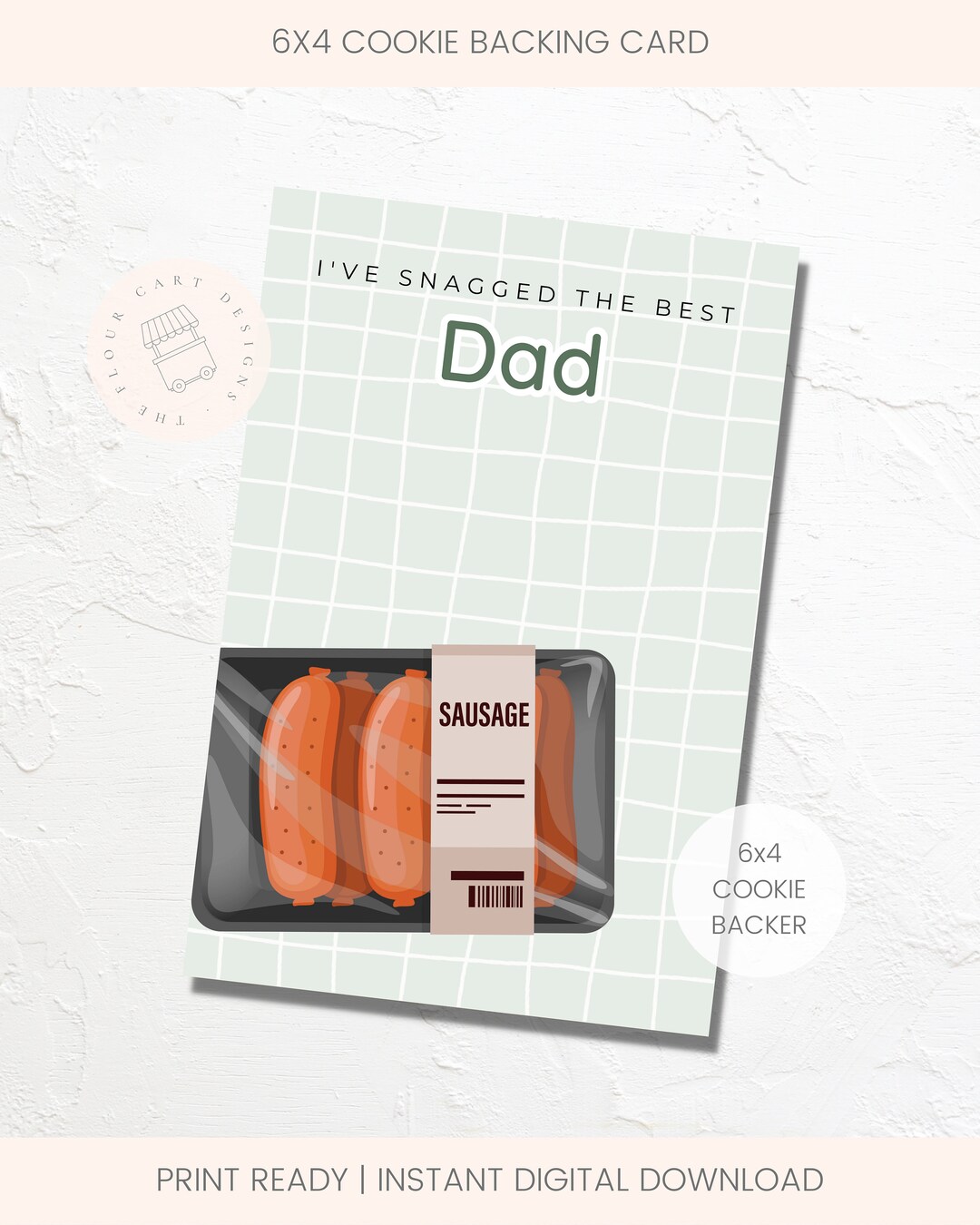 DIGITAL 'father's Day' Cookie Backing Card | 6 X 4 | Single Sided ...