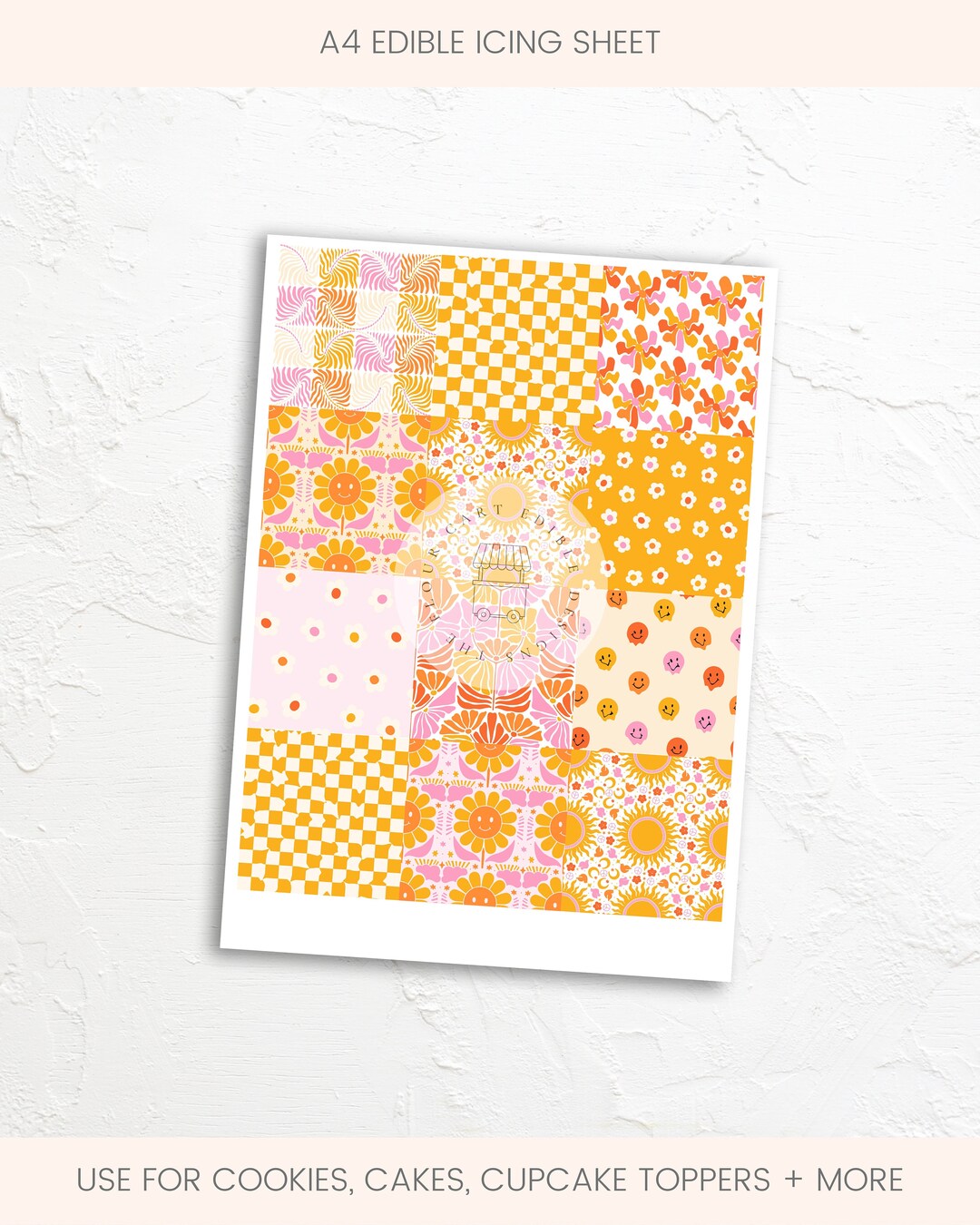 Sunny Days Tile Print A4 Edible Icing Sheet Premium Frosting Sheet Use ...